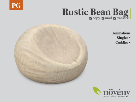 Second Life Marketplace - Noveny - Rustic Bean Bag - PG